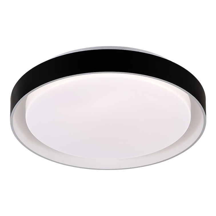 SUNLIGHT LED 48W CEILING LIGHT PLASTIC BLACK 3467LM CCT Ø500xH80MM REM ...